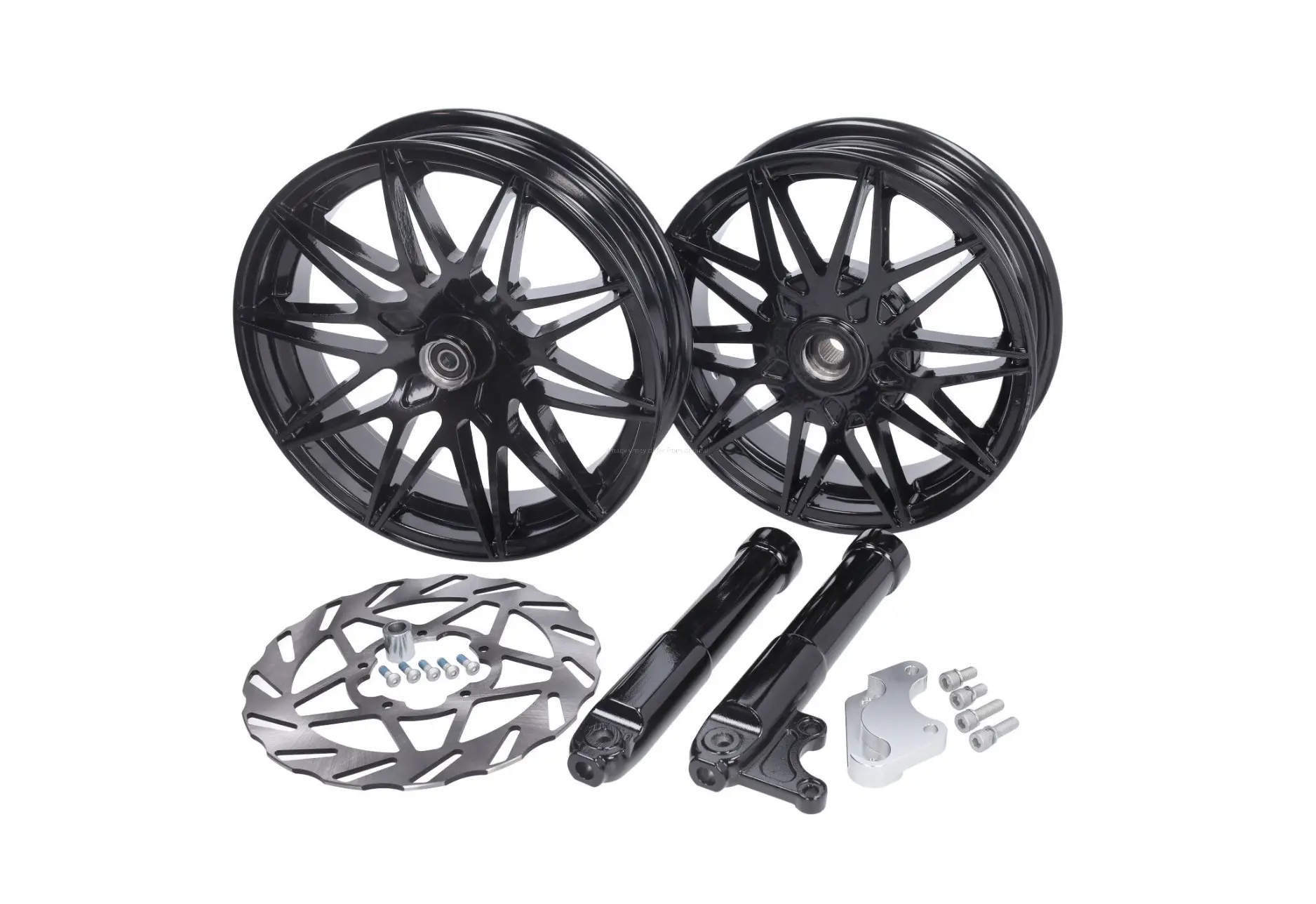 Rim Set Fast Arrow Pro 11" /12" Gloss Black | Piaggio Zip 2000 2/4t ...