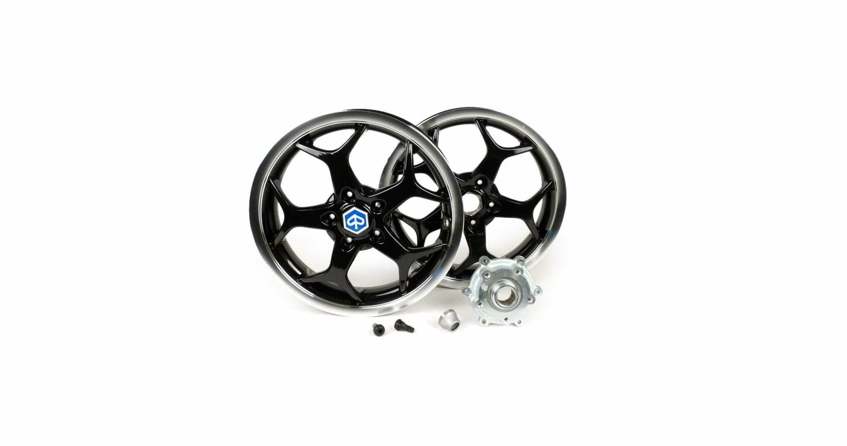Rims Set PIAGGIO Black | Vespa GT/GTS/ GTV/GTL 125-300cc - Falan Parts
